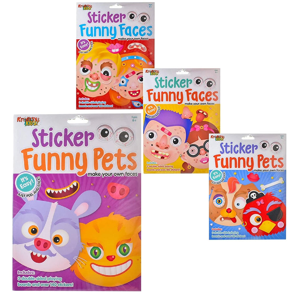 Funny Faces Stickers With Playing Boards – LND Gifts